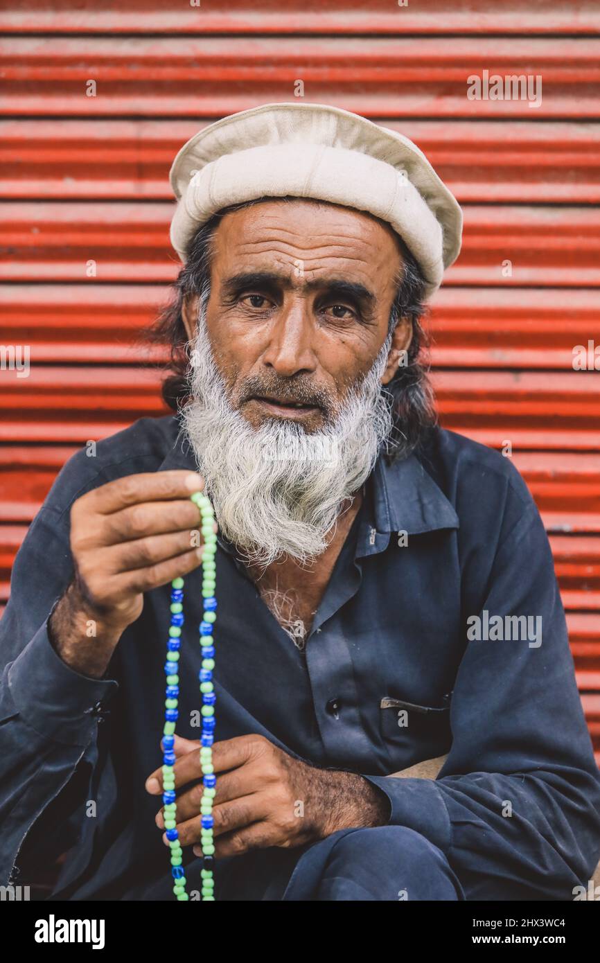 Old Pakistani Man with the Beard in the Peshawar City Center Stock ...