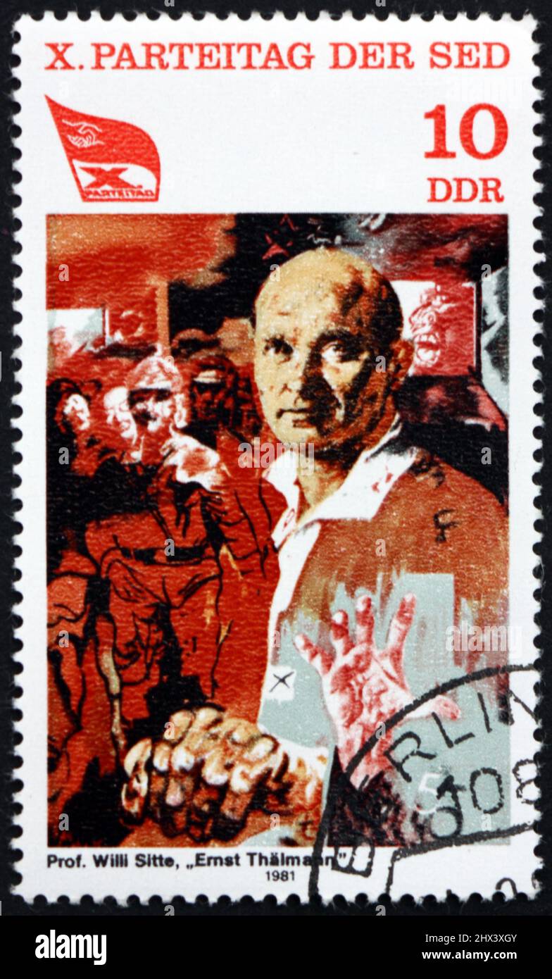 GERMANY - CIRCA 1981: a stamp printed in Germany shows Ernst Thalmann ...