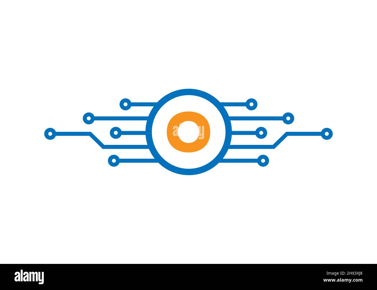 Letter O Logo Design Template. O Letter For Cyber Logo Protection ...