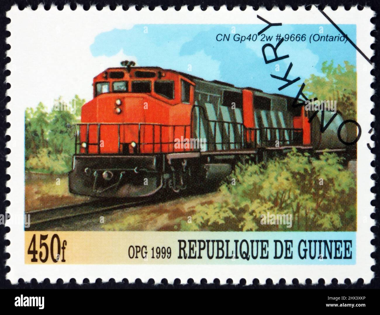 GUINEA - CIRCA 1999: a stamp printed in Guinea shows CN Gp40 9666 ...