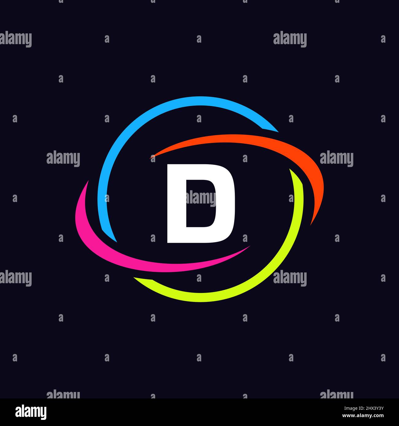 Technology Logo Design On D Letter Concept. Letter D Technology Logo ...