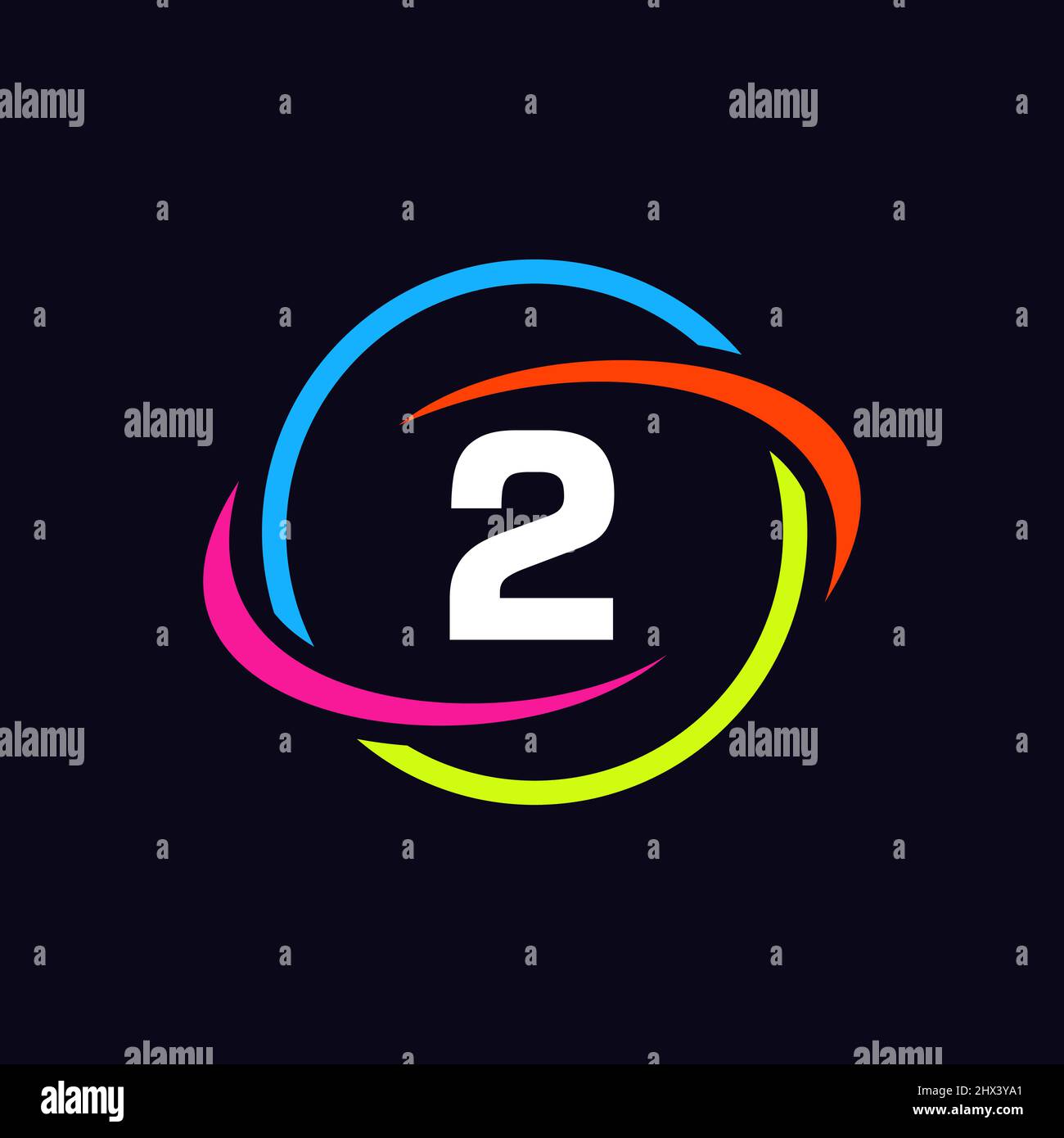 Technology Logo Design On 2 Letter Concept. Letter 2 Technology Logo ...