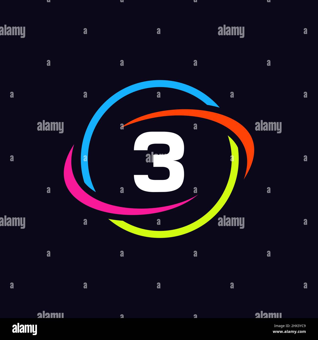 Technology Logo Design On 3 Letter Concept. Letter 3 Technology Logo ...