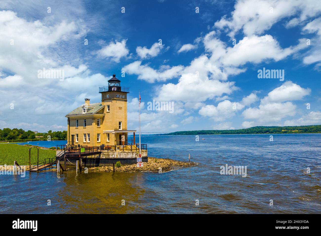 Historic Rondout Creek or Kingston Lighthouse on the Hudson River in ...
