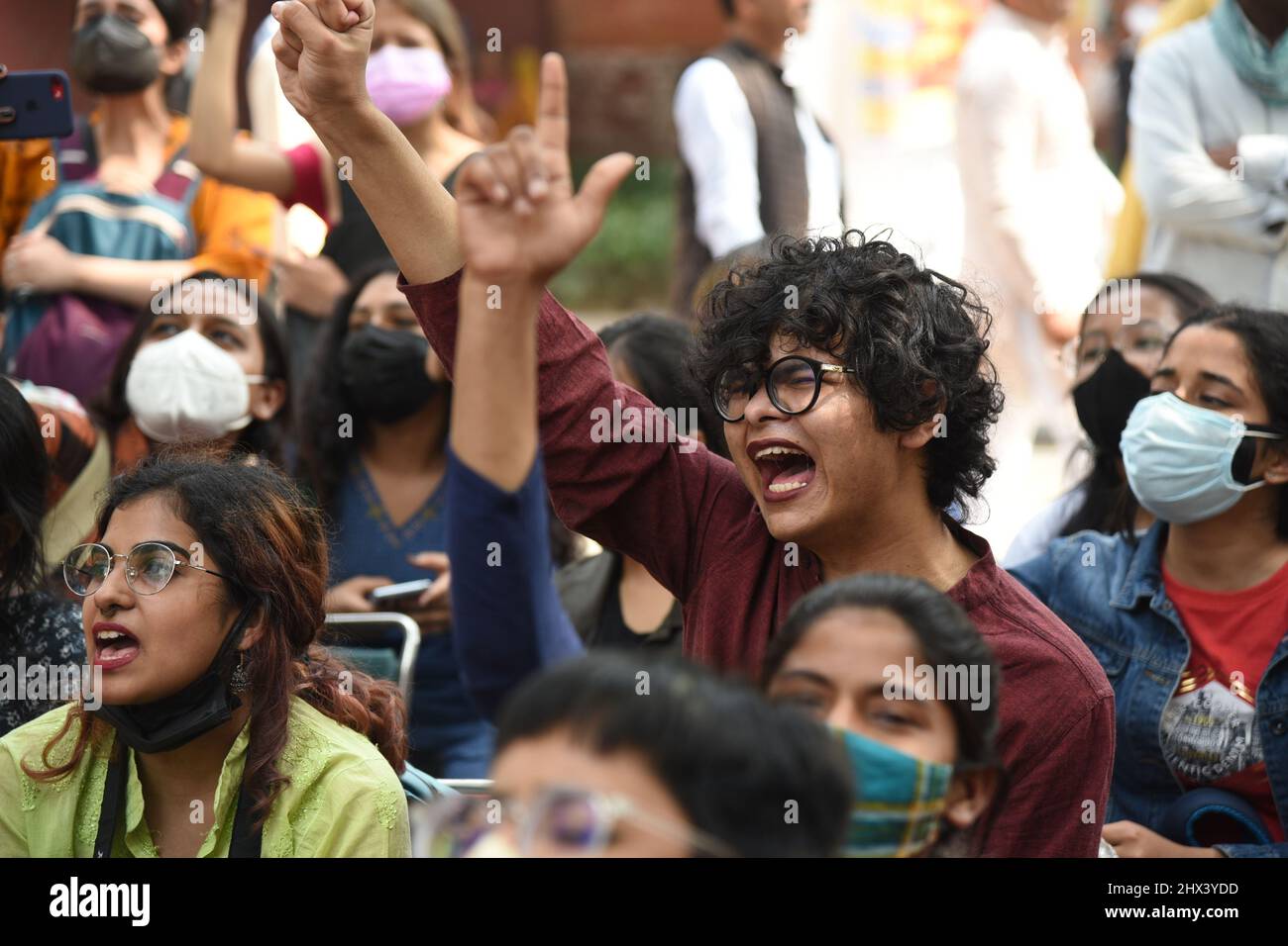 Women during the rally to demand gender equality, better working ...
