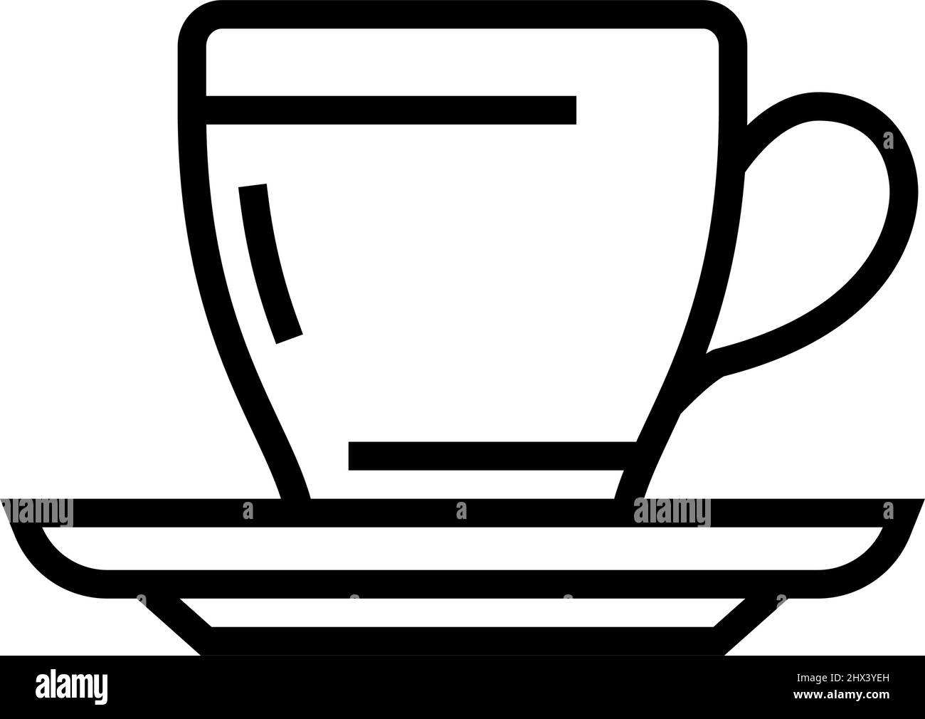 teacup with plate line icon vector illustration Stock Vector Image ...