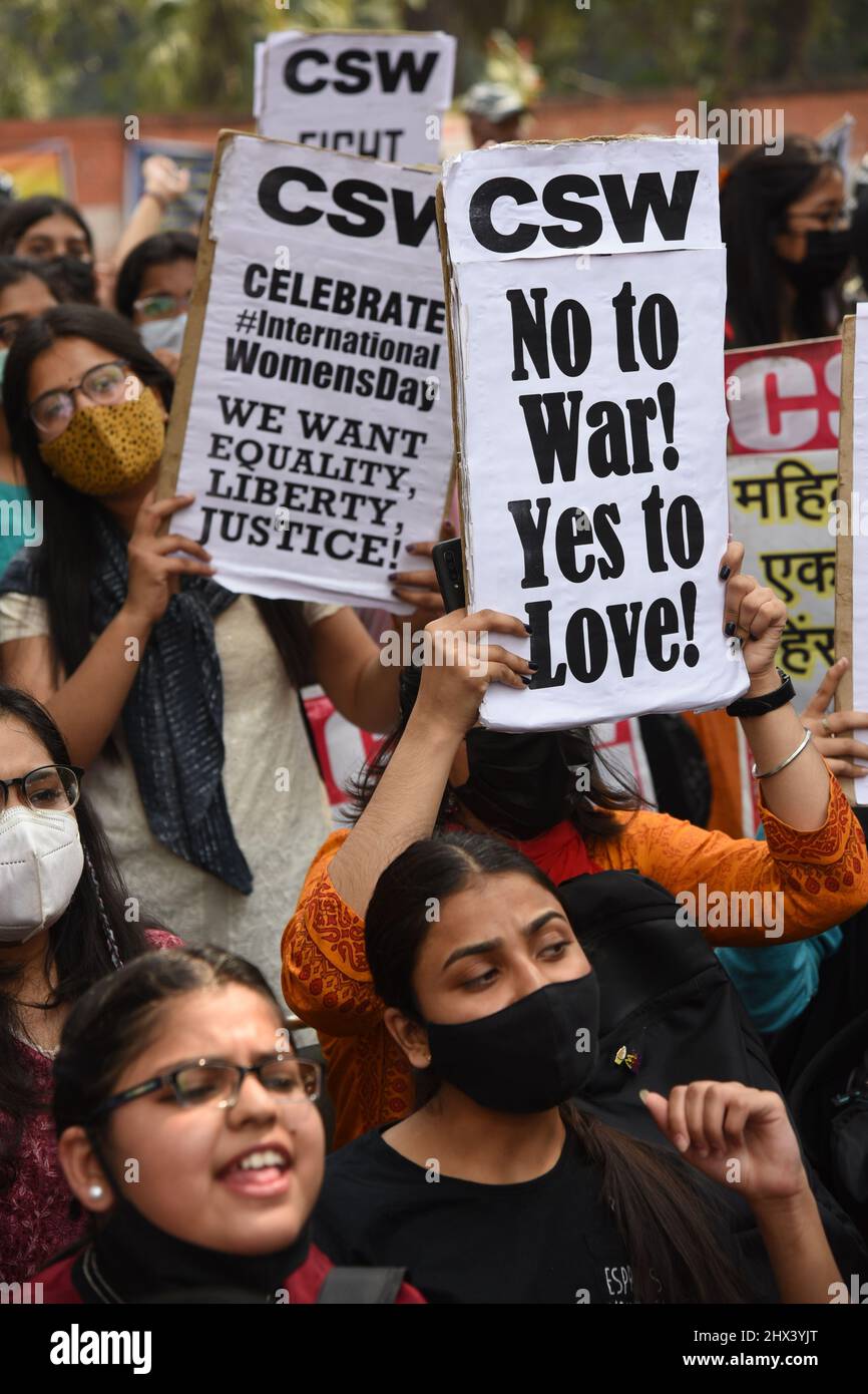 Women during the rally to demand gender equality, better working ...