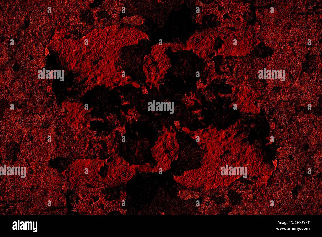 Dark red abstract grunge texture background of old abandoned stone wall ...