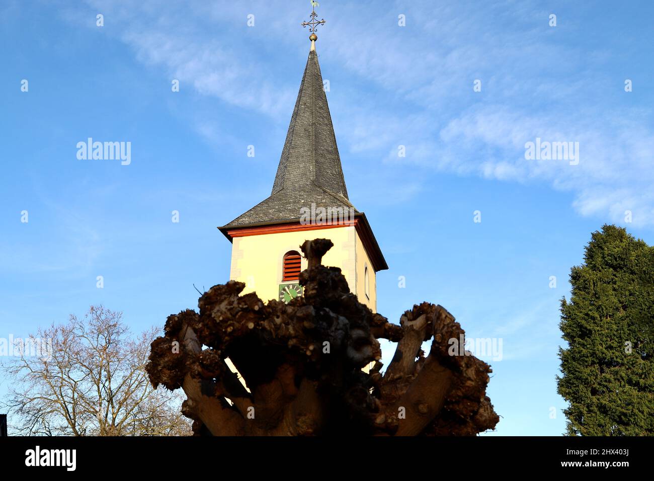 church steeple with cross Stock Photo - Alamy