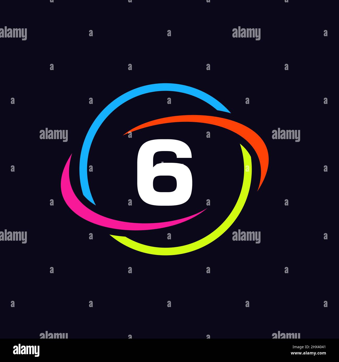 Technology Logo Design On 6 Letter Concept. Letter 6 Technology Logo ...