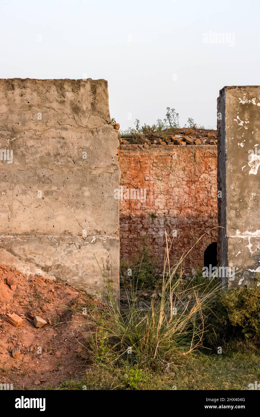 Old abandoned possessed house wall in the rural area Stock Photo - Alamy
