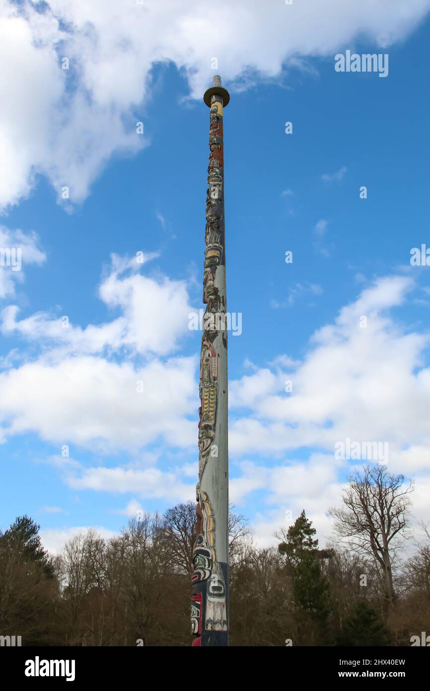 The Totem Pole in style of the Kwakiutl, a gift from Canada to HM The ...