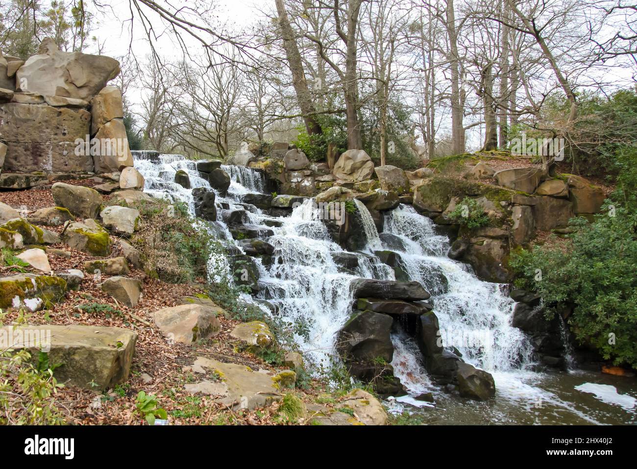 The Cascade waterfall at Virginia Water Lake, Windsor Great Park ...