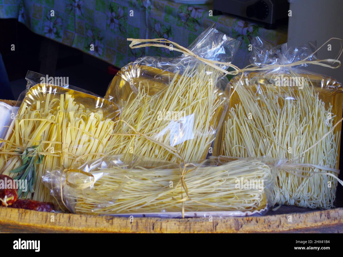 Handmade italian pasta in restaurant's table set Stock Photo - Alamy