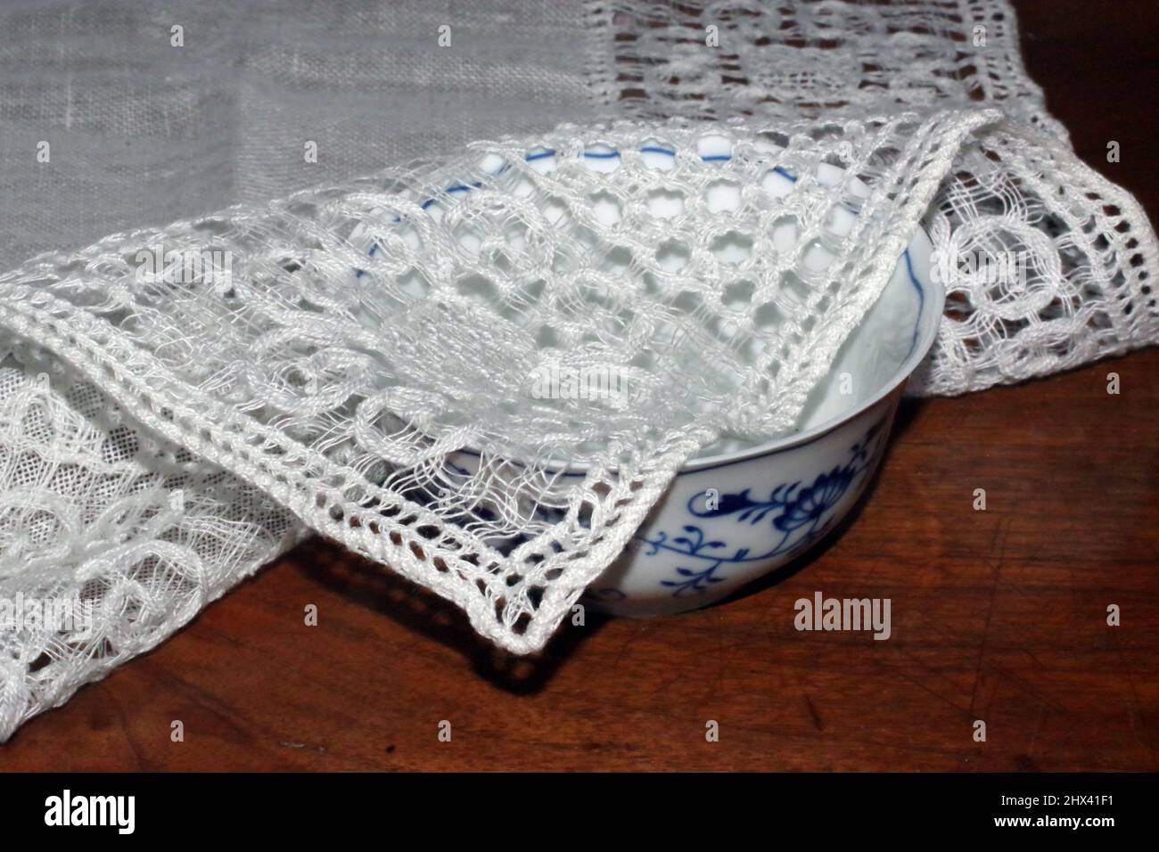 Italian handmade embroidery close-uo Stock Photo - Alamy