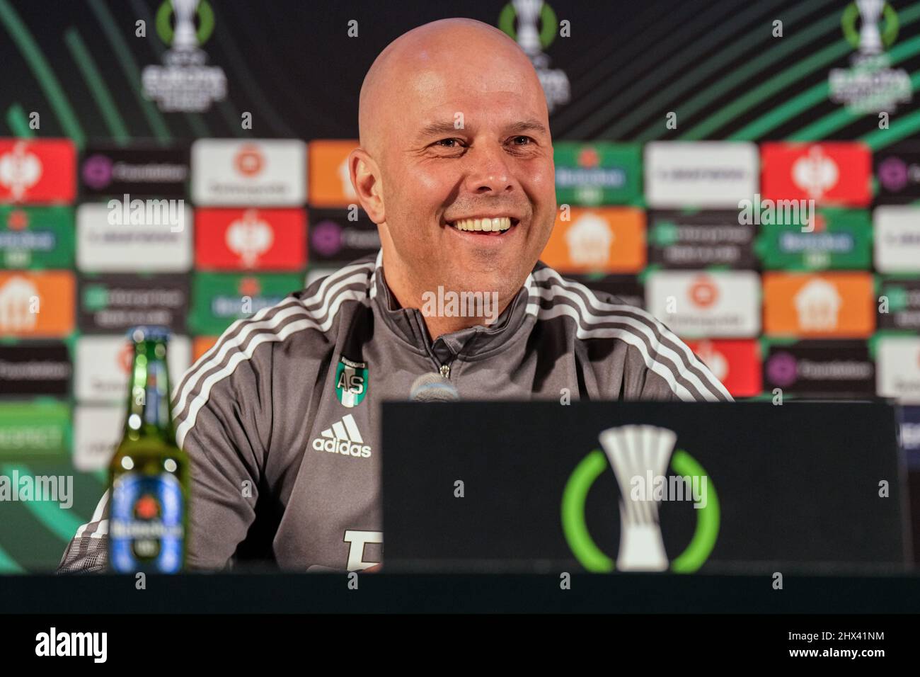 Belgrade - 9 March 2022, coach Arne Slot of Feyenoord during the press ...