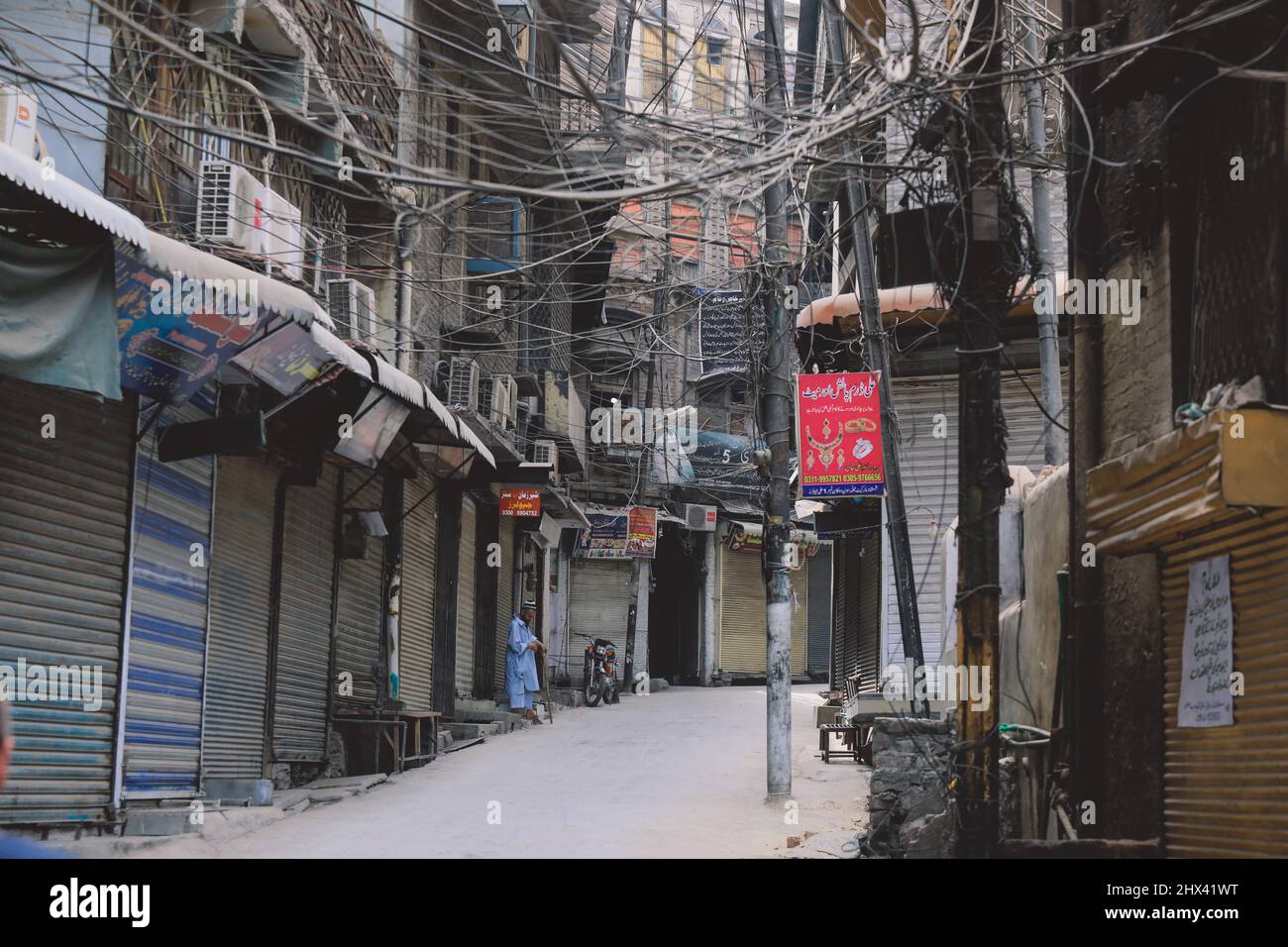 Daily Life View to the Peshawar City Center Empty Streets with No ...