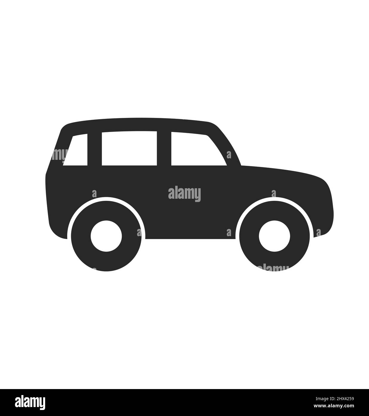 simple car truck 4x4 4 wheel drive offroad black silhouette side view ...