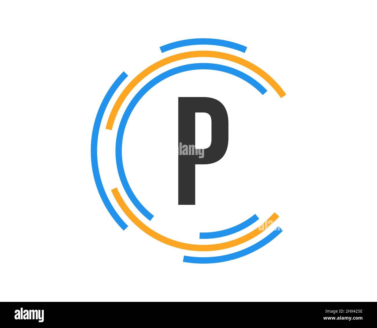 Technology Logo Design On P Letter Concept. Letter P Technology Logo ...
