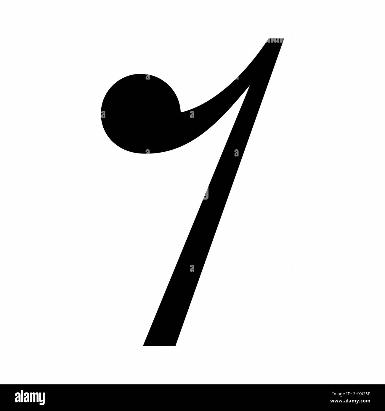 Eighth rest note symbol isolated on white background Stock Vector Image ...