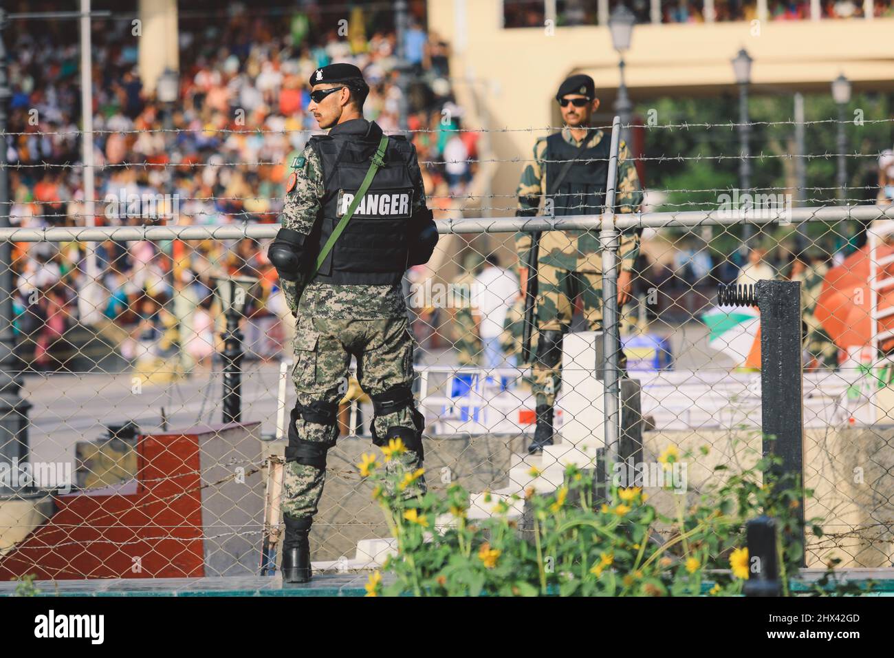 Pakistan Soldier in Sunglasses with the Gun near the Main Gates on the ...