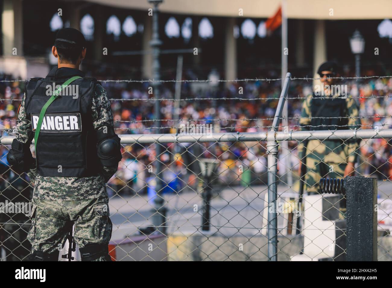 Pakistan Soldier in Sunglasses with the Gun near the Main Gates on the ...