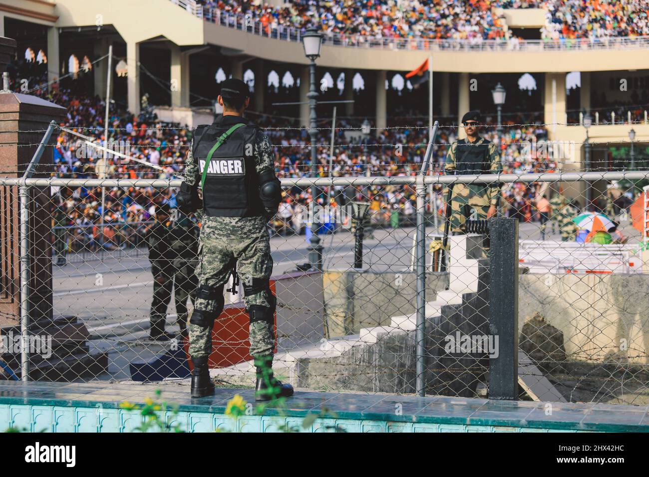 Pakistan Soldier in Sunglasses with the Gun near the Main Gates on the ...