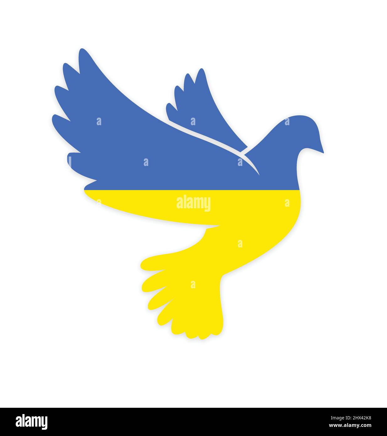 beautiful flying peace dove pigeon bird outline silhouette with ukraine ...