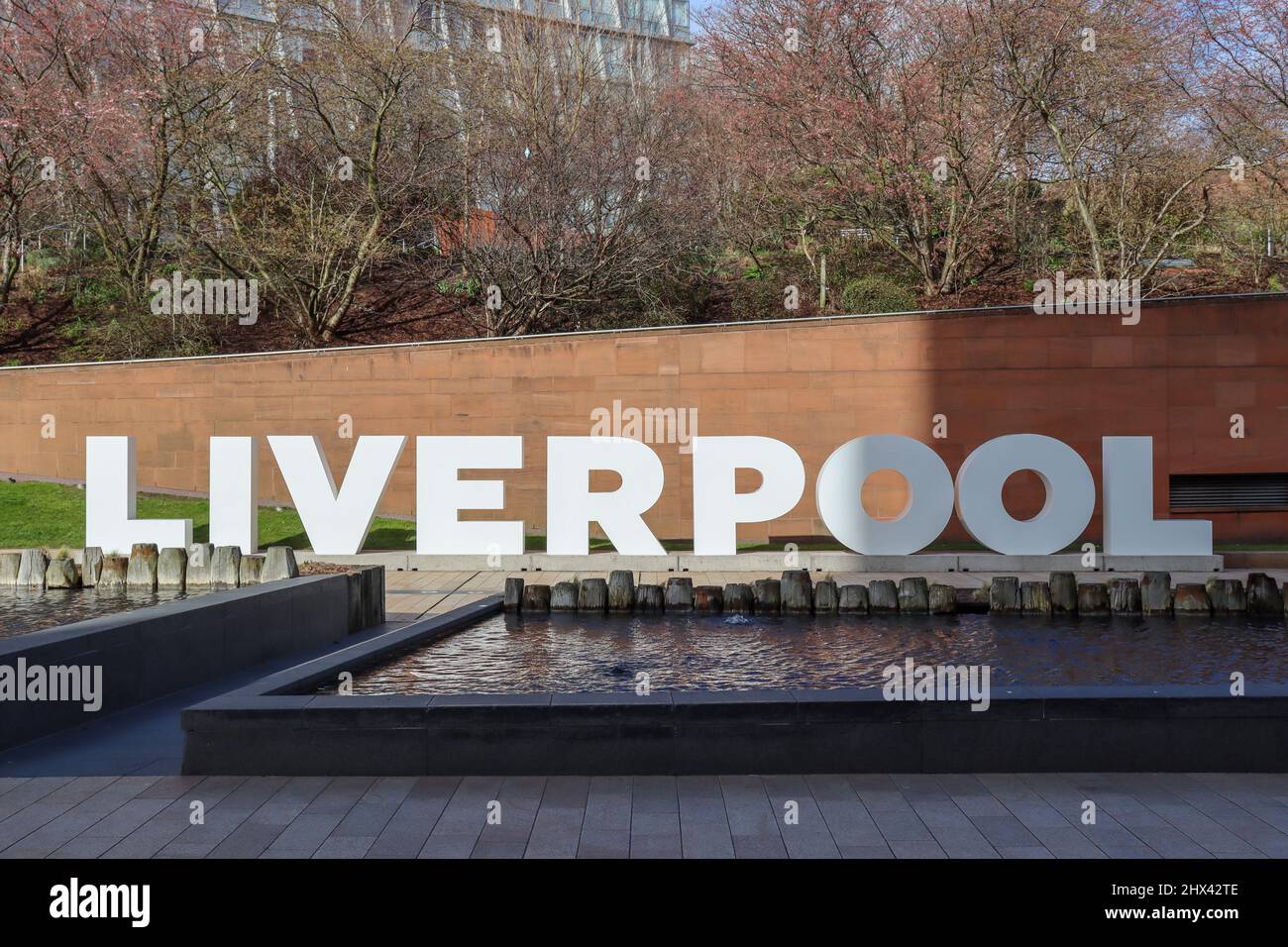 Bold Liverpool sign at Liverpool One Stock Photo - Alamy