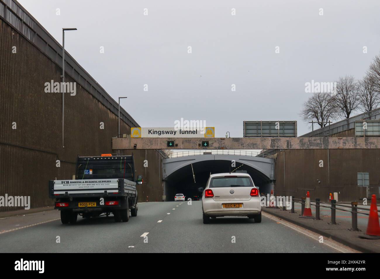 Dual Carriageway road Tunnel Approach, Liverpool Stock Photo - Alamy