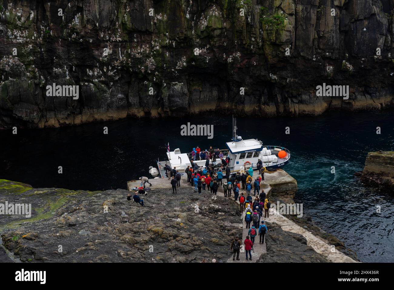 Mykines Island harbour, Faroe Islands, Denmark Stock Photo - Alamy