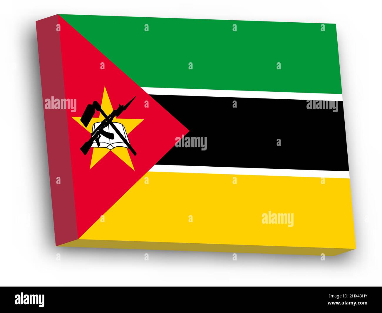 3D vector flag of Mozambique Stock Vector Image & Art - Alamy