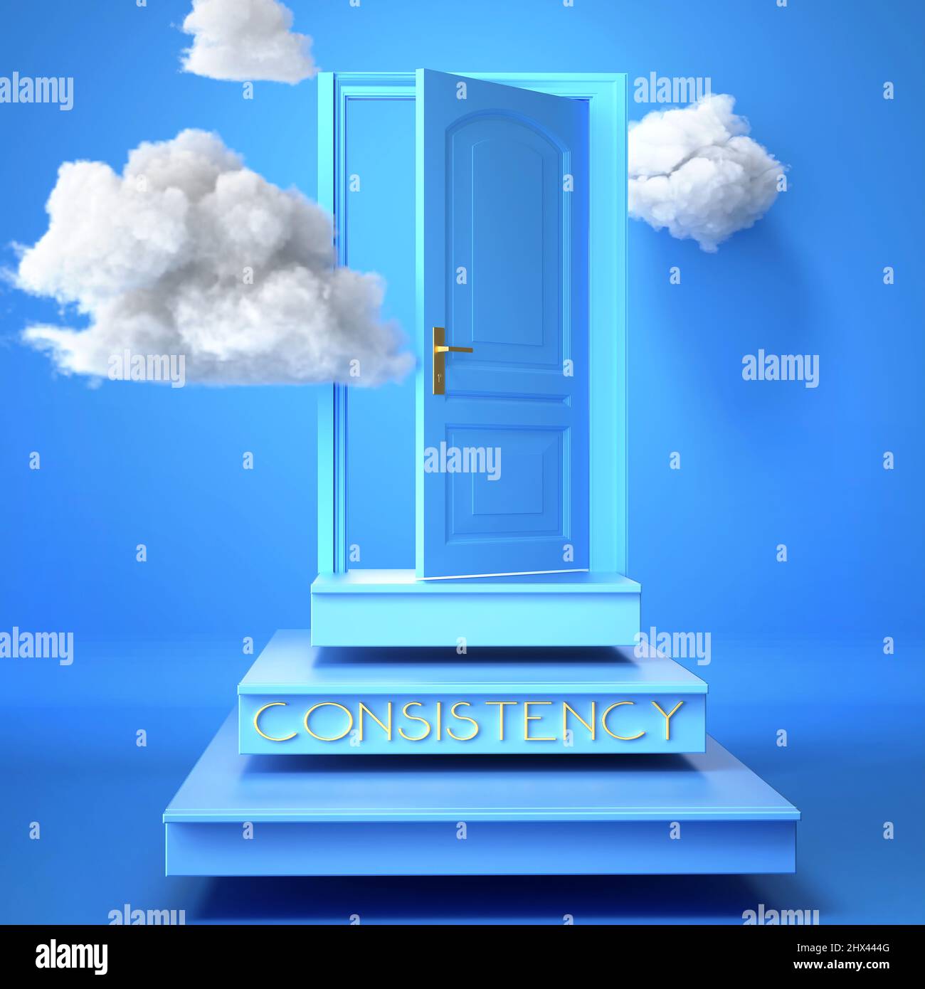 Consistency and success, progress and effort - concept 3d render. Ideas ...