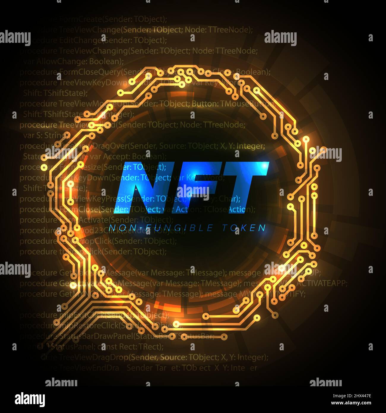 Vector nft concept header banner illustration template for websites or ...