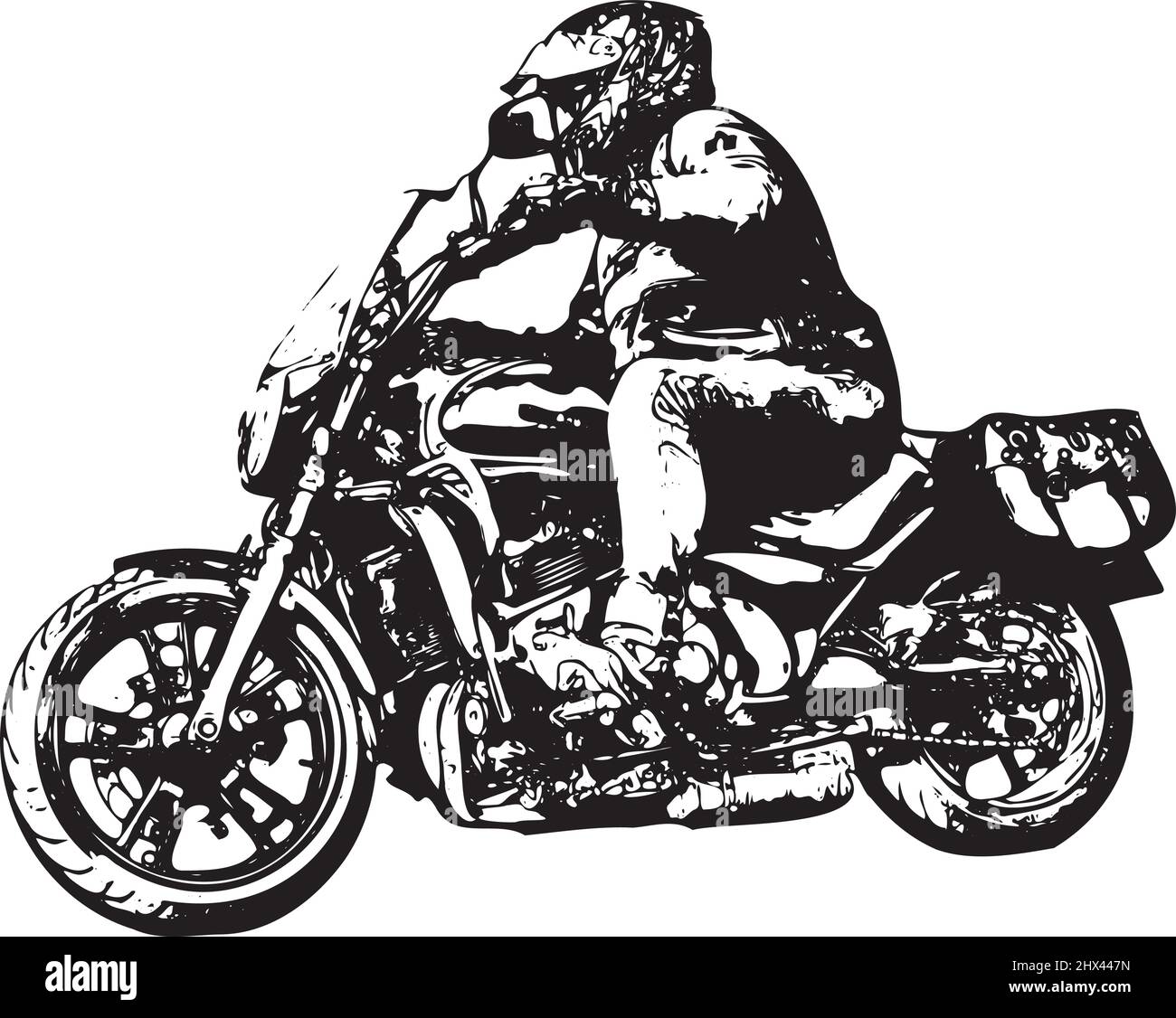 Motorcycles on the road Stock Vector Images - Alamy