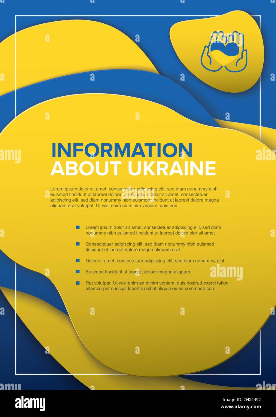 Help Ukraine Information flyer a4 poster template with sample content ...