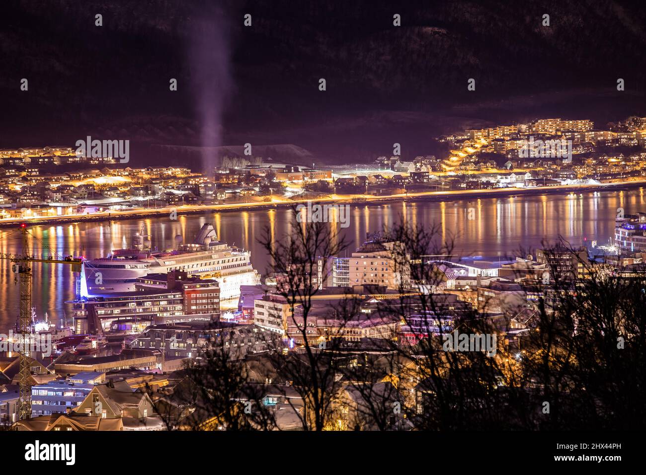 Tromso at night Northern Norway Europe Stock Photo - Alamy