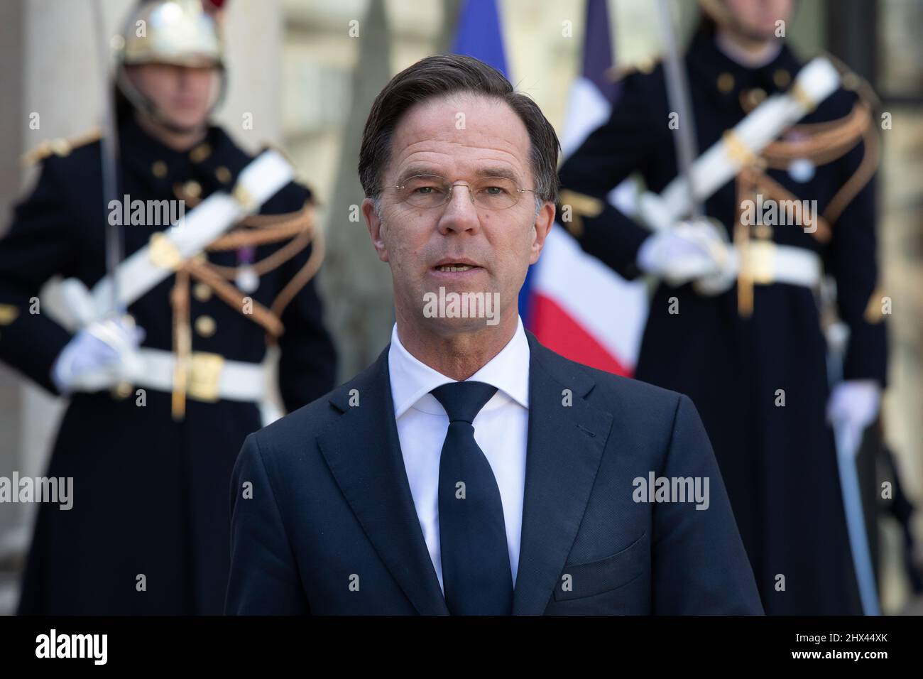 Paris, France the 9th March 2022, Working lunch between Mark Rutte ...