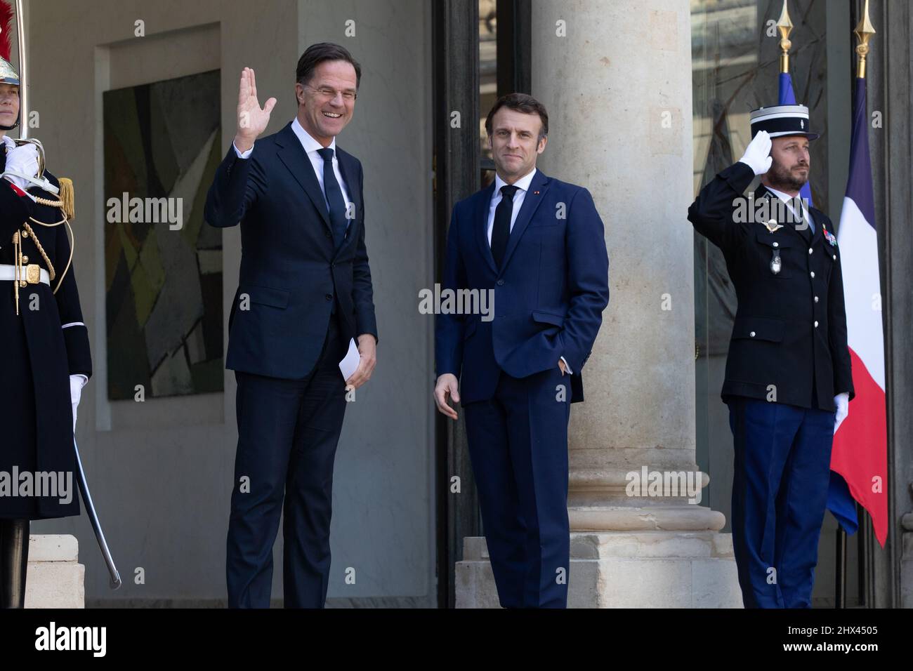 Paris, France the 9th March 2022, Working lunch between Mark Rutte ...
