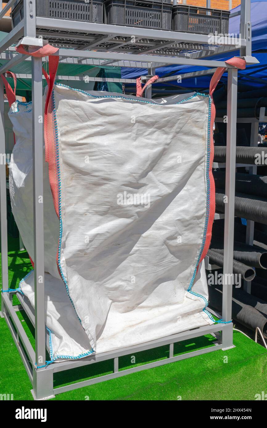 Bulk Sack for Grains in Metal Frame Holder Stock Photo - Alamy