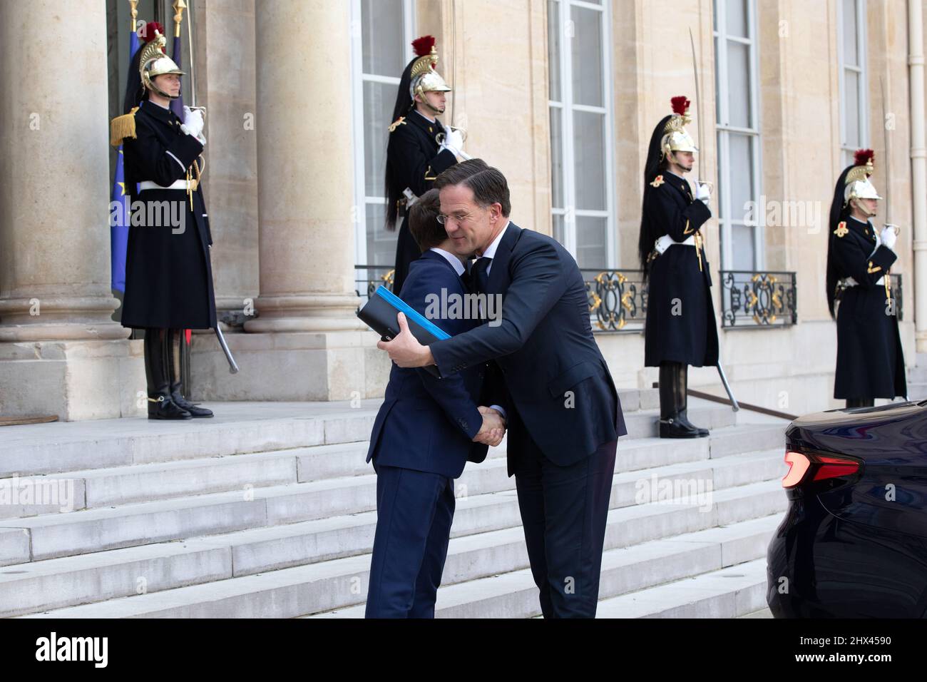Paris, France the 9th March 2022, Working lunch between Mark Rutte ...