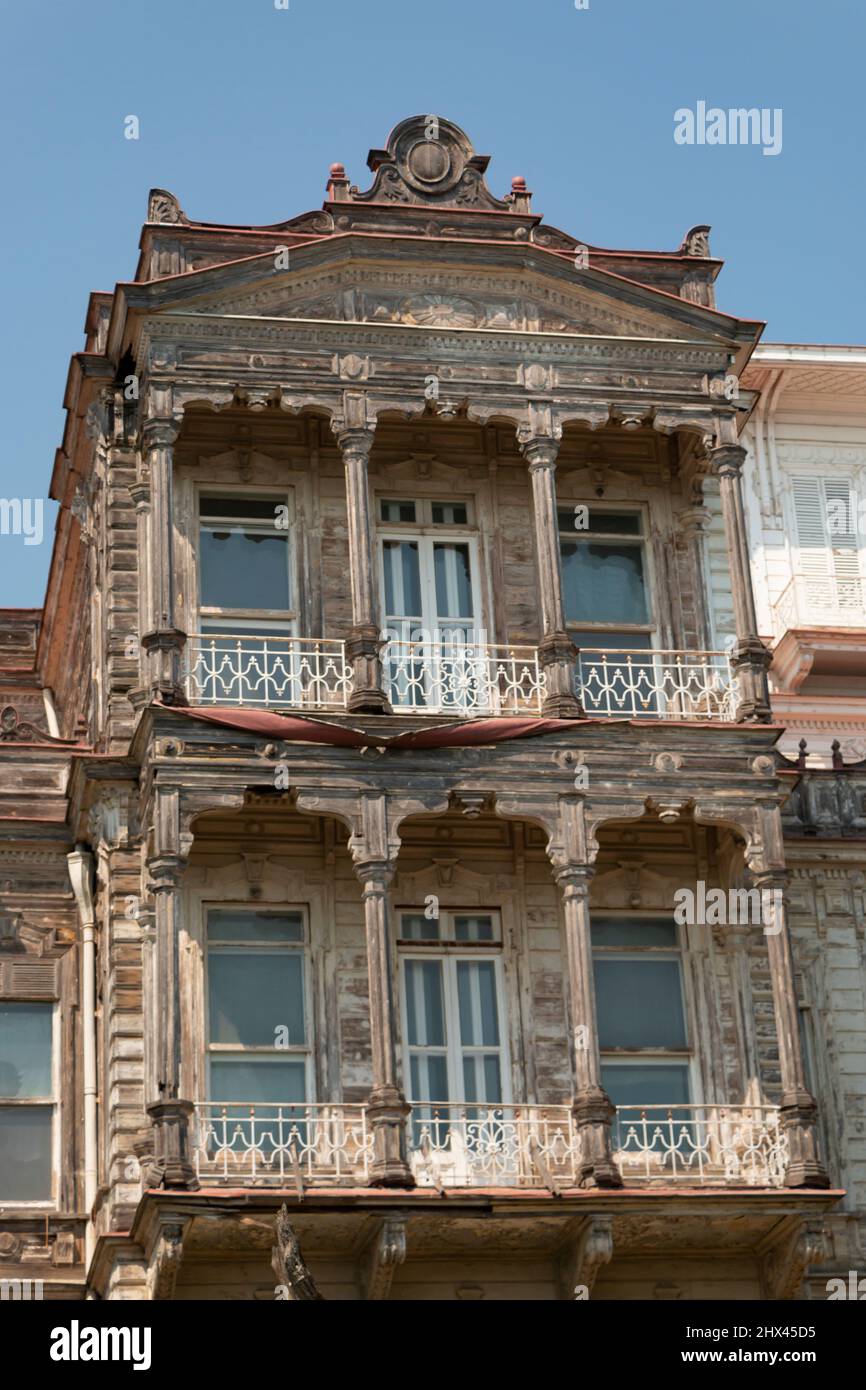 Old historic brown buliding. Lots of window Stock Photo - Alamy