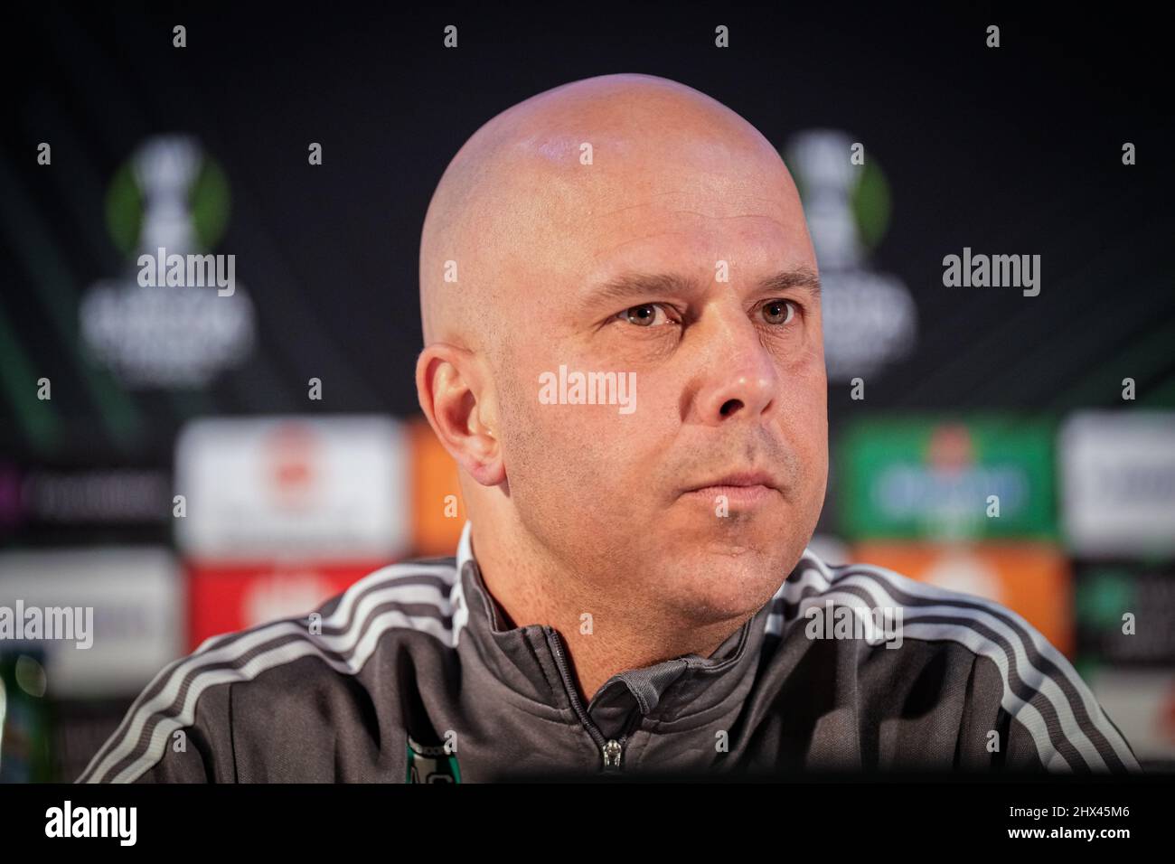 Belgrade - 9 March 2022, coach Arne Slot of Feyenoord during the press ...
