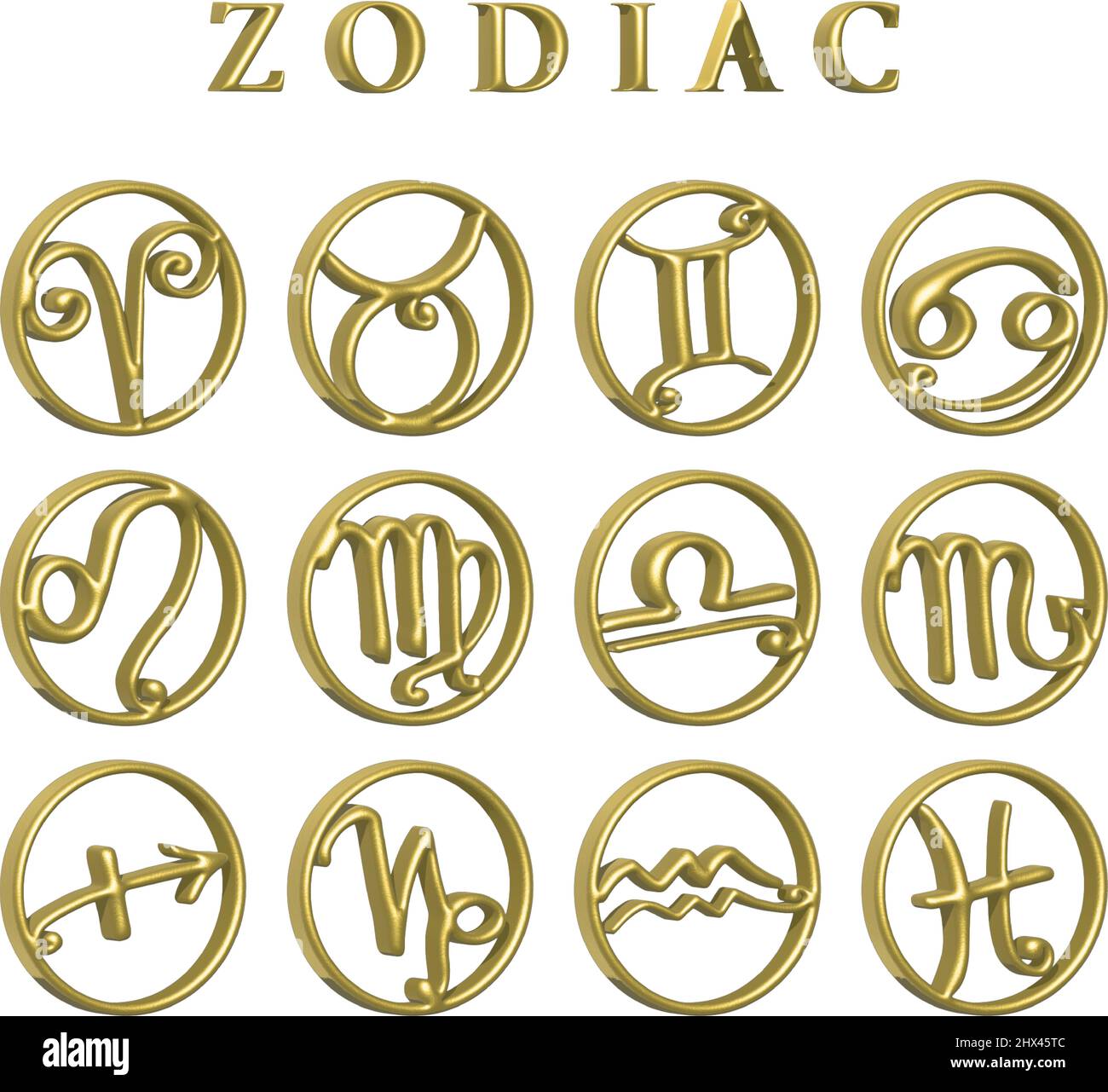 Zodiac sign set vector Cut Out Stock Images & Pictures - Alamy