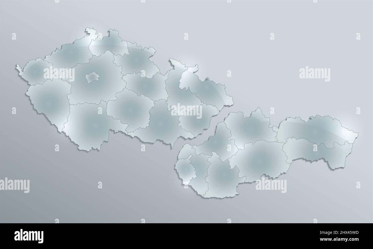 Czechia and Slovakia map, Czechoslovakia Republic, administrative ...