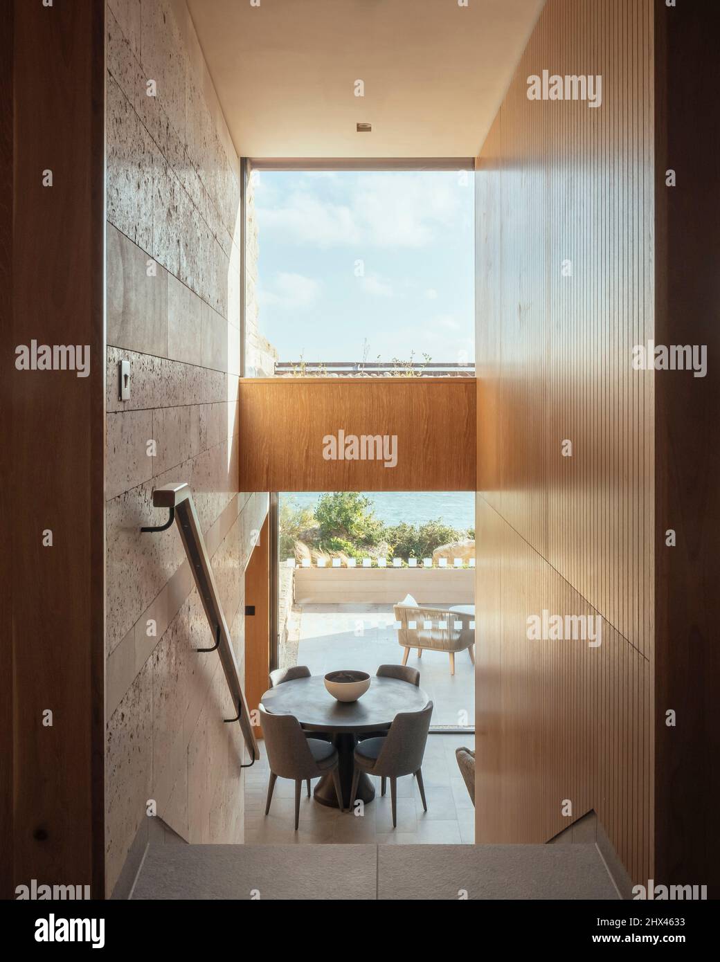 Interior view of double height space from top top of a staircase ... Interior view of double height space from top top of a staircase ...