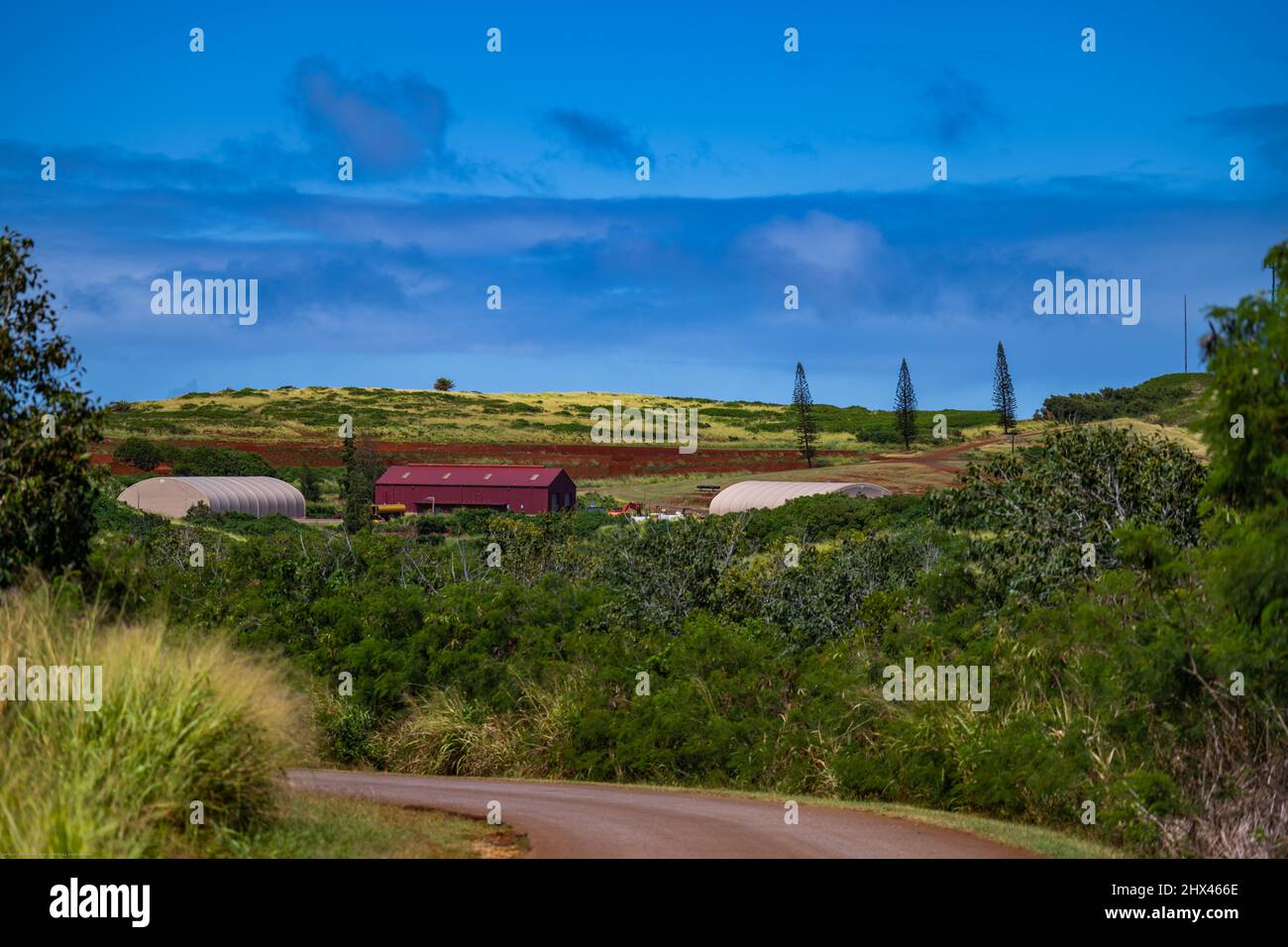 Farm with beautiful landscape Stock Photo - Alamy