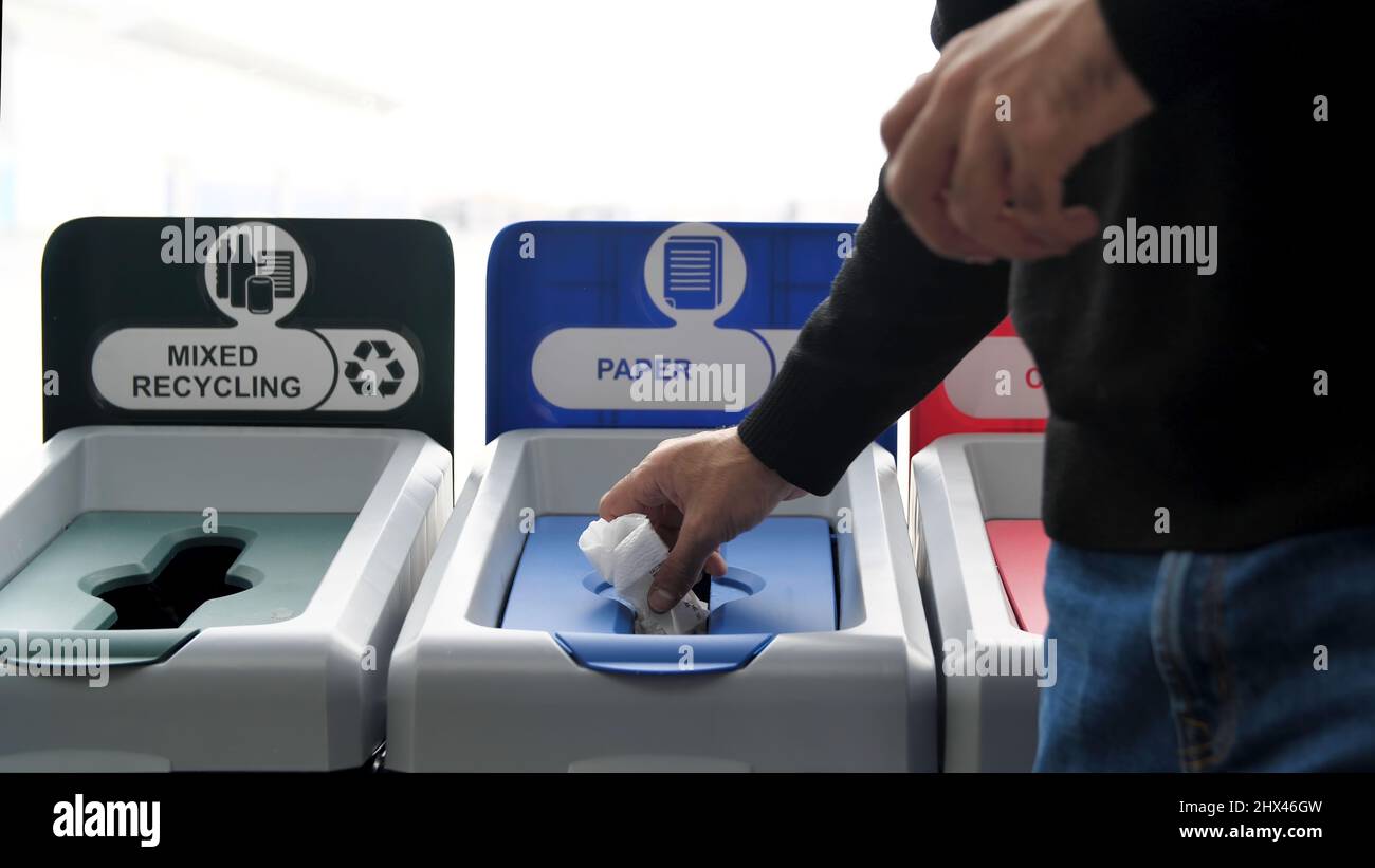 Concept of environment and ecology. Close up of men throwing a pasta ...