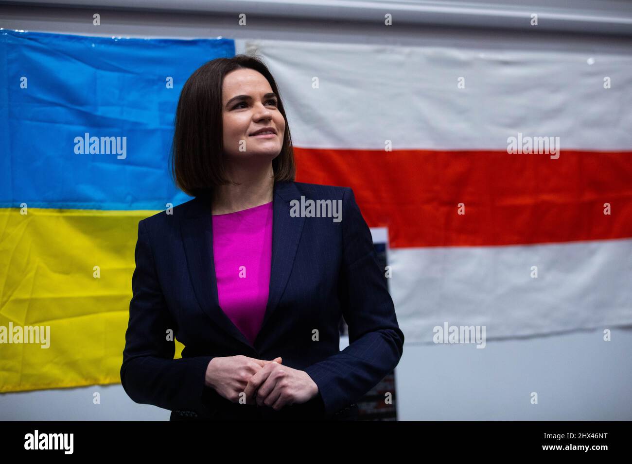 Belarusian Opposition Leader Sviatlana Tsikhanouskaya Speaking At A