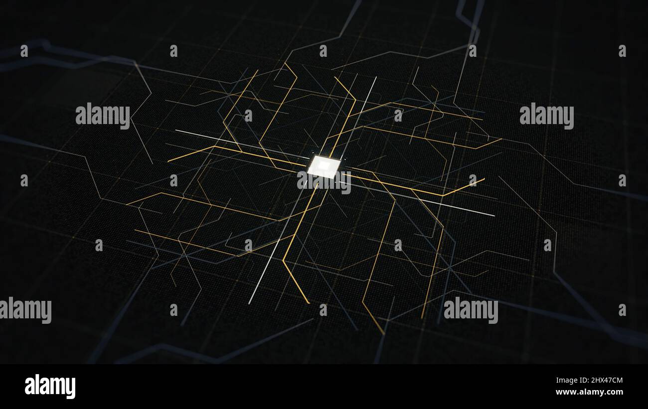 Artificial Intelligence, computer technology concept. Abstracct button ...